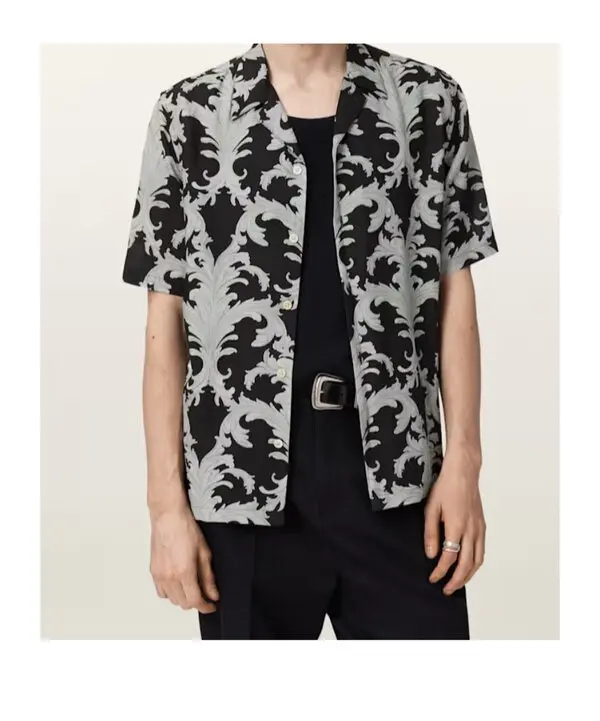 ALLSAINTS Motif Short Sleeve Shirt - Black