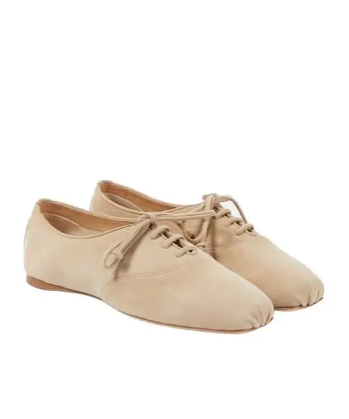 Gabriela Hearst Leather Lace-up Flat - Nude