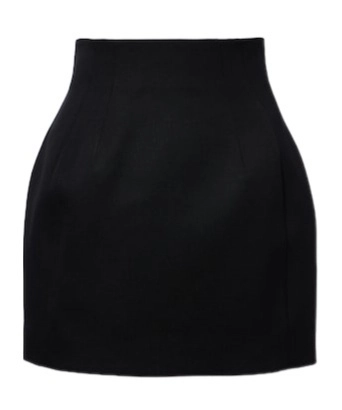 MUGLER High-rise Wool Miniskirt - Black