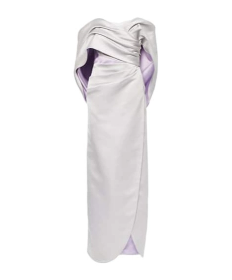 Carolina Herrera Off-the-shoulder Draped Satin Long Dress - White