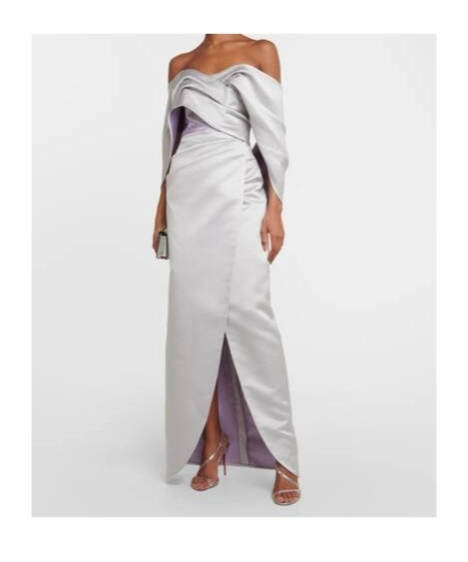 Carolina Herrera Off-the-shoulder Draped Satin Gown