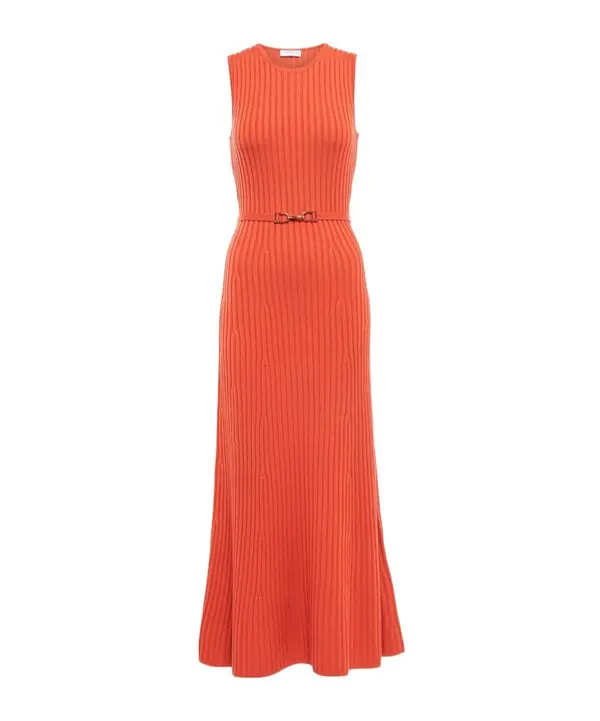 Gabriela Hearst Ribbed Knit Midi Dress