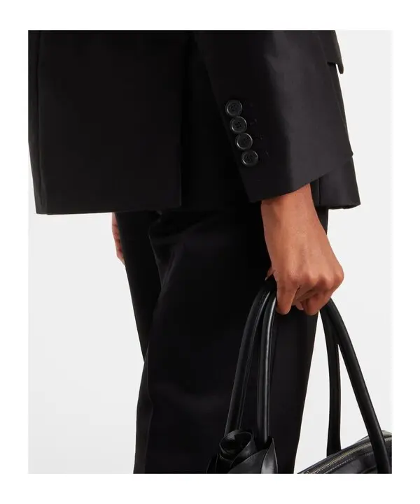 Magda Butrym Floral Appliqué Cotton Blazer - Black