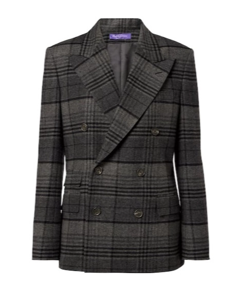 Ralph Lauren Kent Checked Double-breasted Wool Jacket - Black