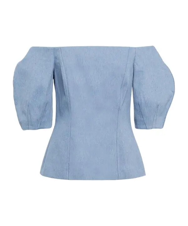 Gabriela Hearst Off-the-shoulder Cotton Top - Blue
