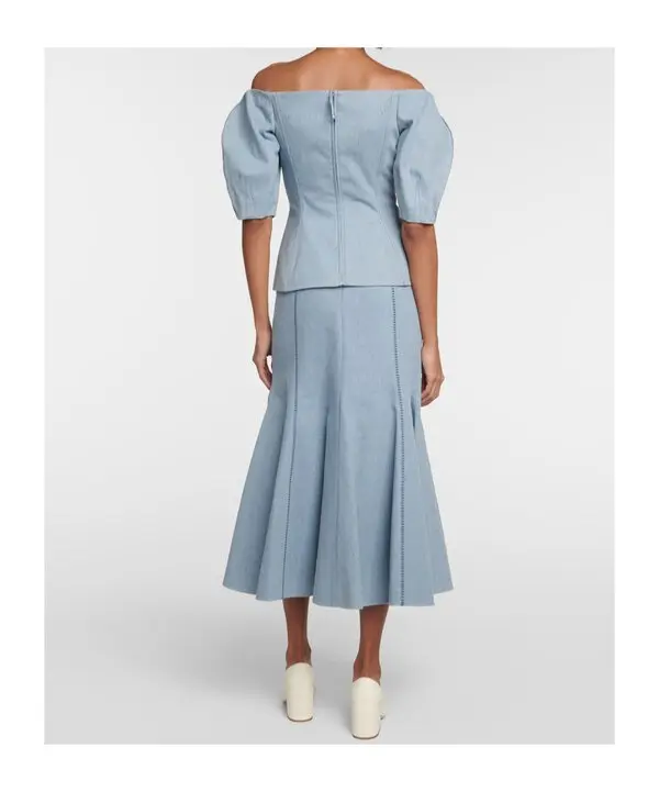 Gabriela Hearst Off-the-shoulder Cotton Top - Blue