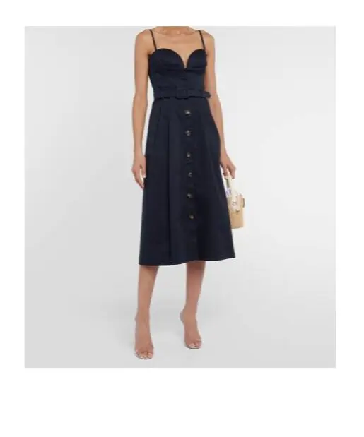 Carolina Herrera Sweetheart Neckline Belted Midi Dress
