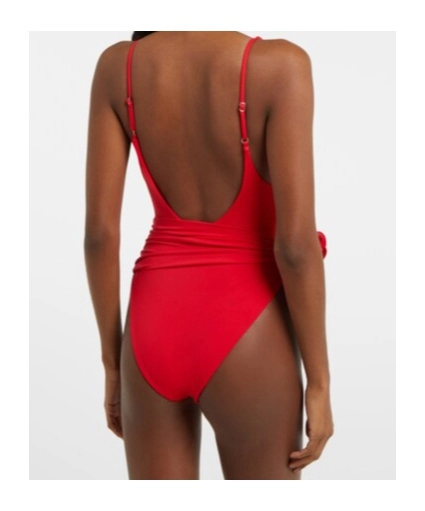 Magda Butrym Floral-appliqué Ruched Swimsuit