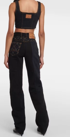 MARINE SERRE Embroidered Denim Vest