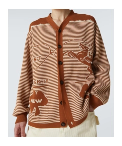BODE Buckaroo Striped Cotton Cardigan