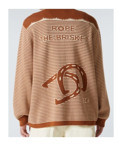BODE Buckaroo Striped Cotton Cardigan