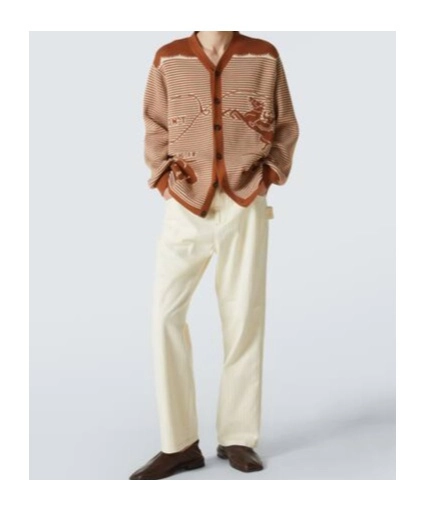 BODE Buckaroo Striped Cotton Cardigan