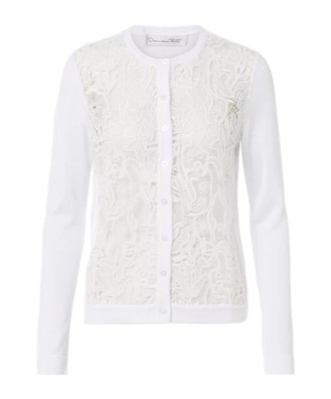 Oscar De La Renta Lace Cardigan - White