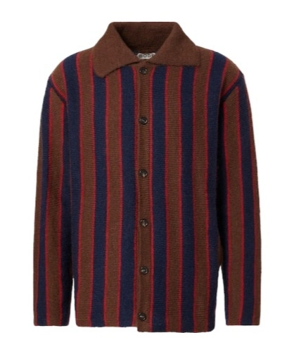 BODE Striped Mohair-blend Cardigan - Brown
