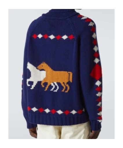 BODE Diamond Corral Wool Zip-up Cardigan