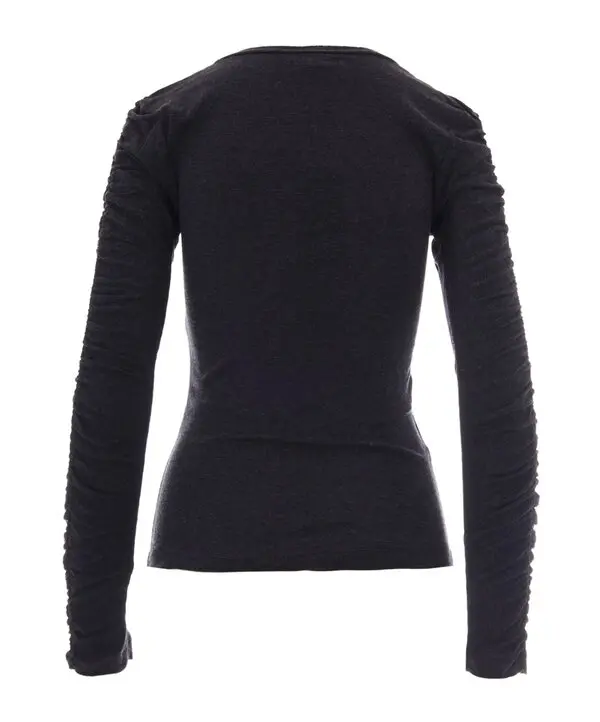 Pinko Ruched Sleeve Crewneck Sweater