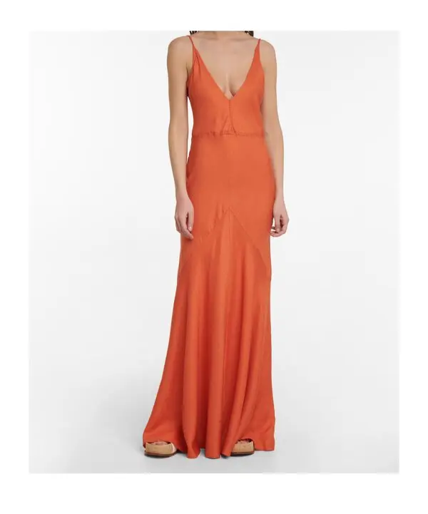 Gabriela Hearst Cashmere Silk Blend Maxi Dress - Red