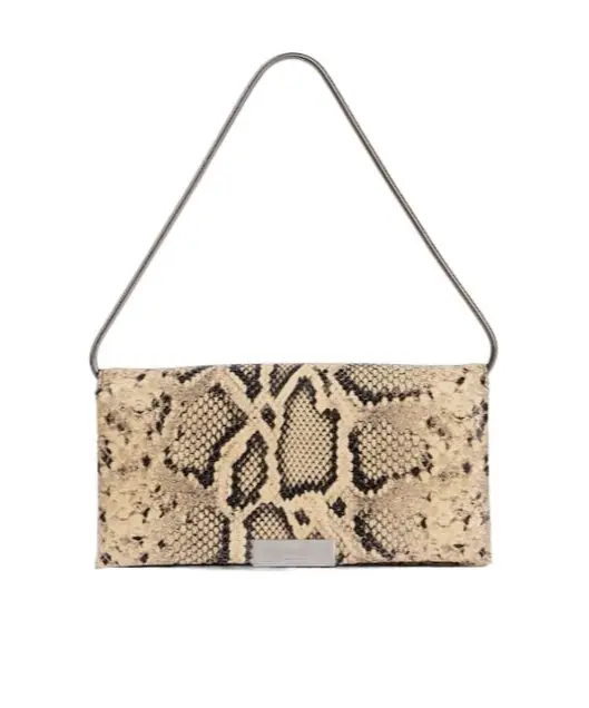 JIL SANDER Carnet Snake-effect Leather Clutch