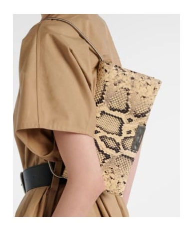 JIL SANDER Carnet Snake-effect Leather Clutch