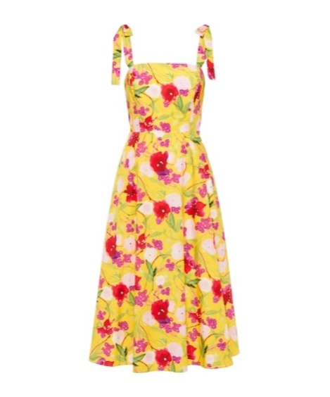 Carolina Herrera Floral Print Midi Dress - Yellow