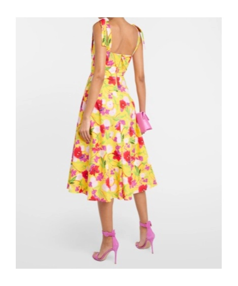Carolina Herrera Floral Print Midi Dress - Yellow