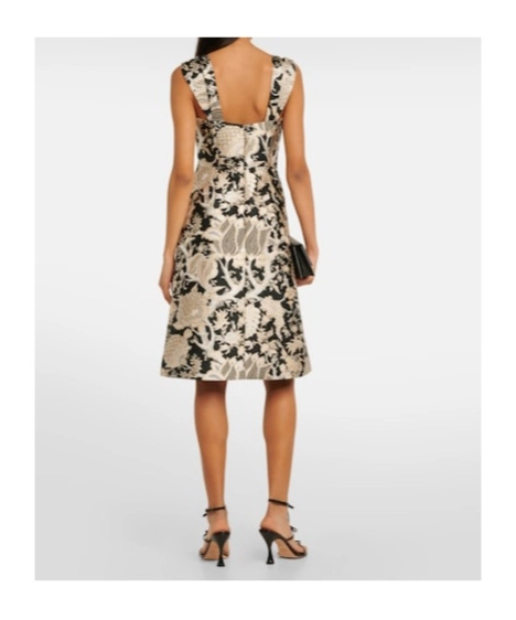Carolina Herrera Floral Jacquard Midi Dress