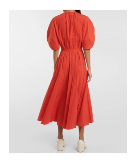 Gabriela Hearst Caden Puff Sleeve Midi Dress