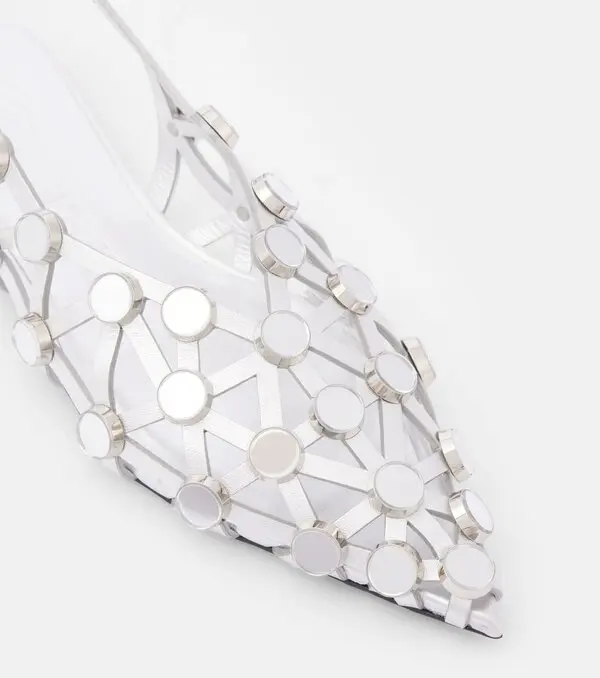 Attico Grid Leather Ballet Flats