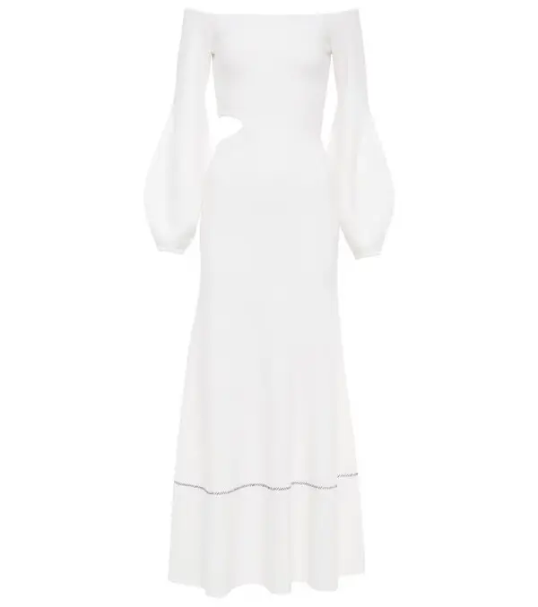 Gabriela Hearst Off-the-shoulder Midi Dress - White