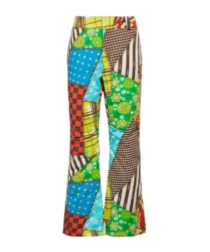 ERL Printed Cotton-blend Flared Pants - Green