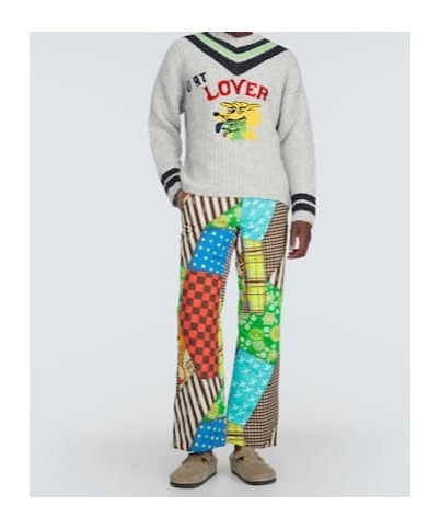 ERL Printed Cotton-blend Flared Pants