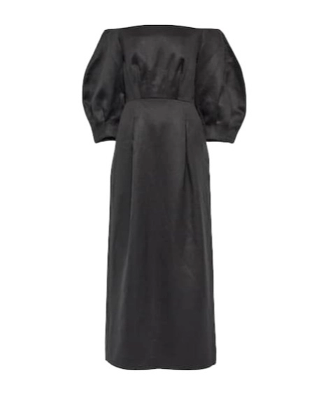 Gabriela Hearst Majano Off-the-shoulder Midi Dress - Black