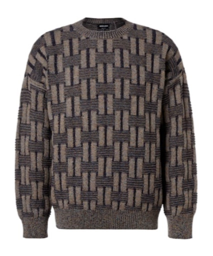 Giorgio Armani Crew Neck Knit Sweater - Black