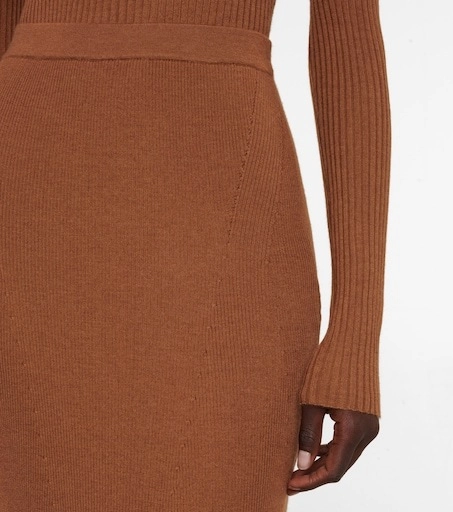 Gabriela Hearst Ribbed High-waisted Midi Skirt