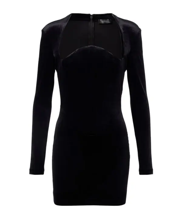 MUGLER Velvet Bustier Dress - Black