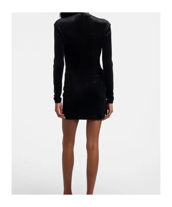 MUGLER Velvet Bustier Mini Dress - Black
