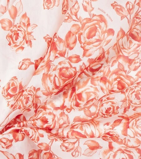 Magda Butrym Floral Printed Cotton And Silk Scarf - Pink