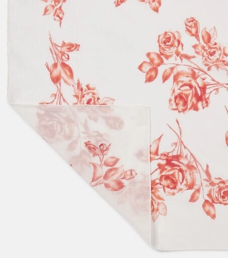 Magda Butrym Floral Printed Cotton And Silk Scarf - Pink