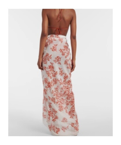 Magda Butrym Floral Printed Cotton And Silk Scarf - Pink