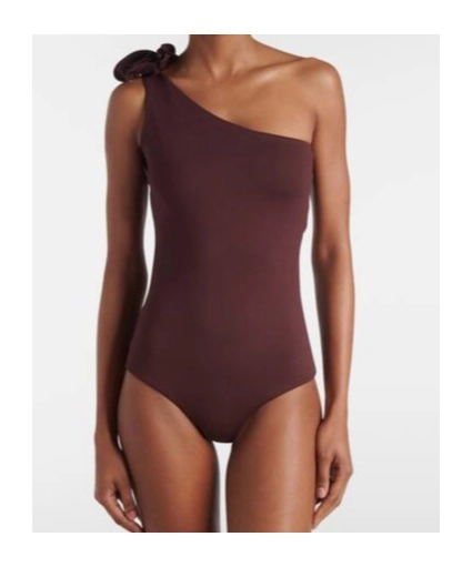 Magda Butrym One-shoulder Swimsuit With Floral Appliqu