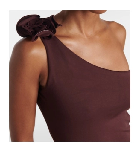 Magda Butrym One-shoulder Swimsuit With Floral Appliqu