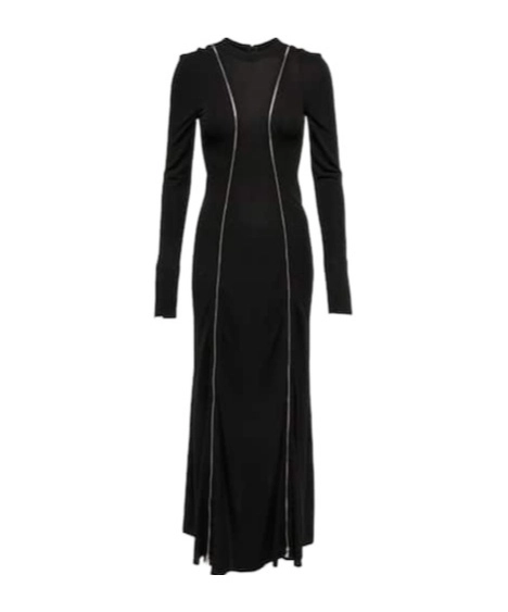 Victoria Beckham Zipper-embellished Maxi Dress - Black