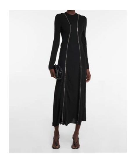 Victoria Beckham Zipper Embellished Maxi Dress
