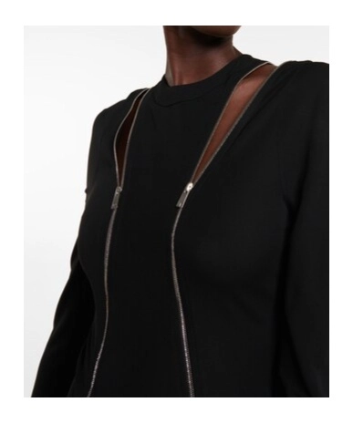 Victoria Beckham Zipper Embellished Maxi Dress