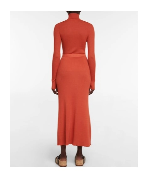 Gabriela Hearst Epper Ribbed Knit High-waisted Midi Skirt