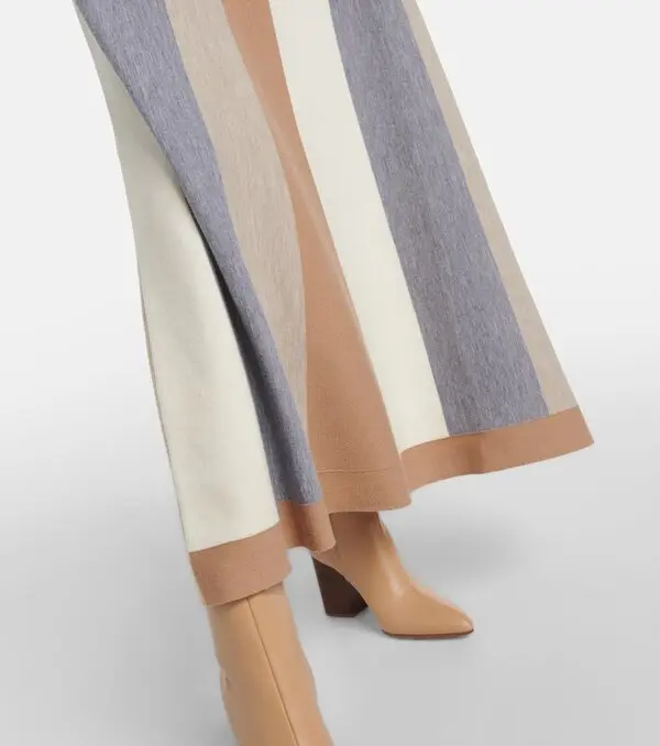 Gabriela Hearst Quinlan Wool And Cashmere Blend Maxi Dress With Vertical Stripes - Multicolor