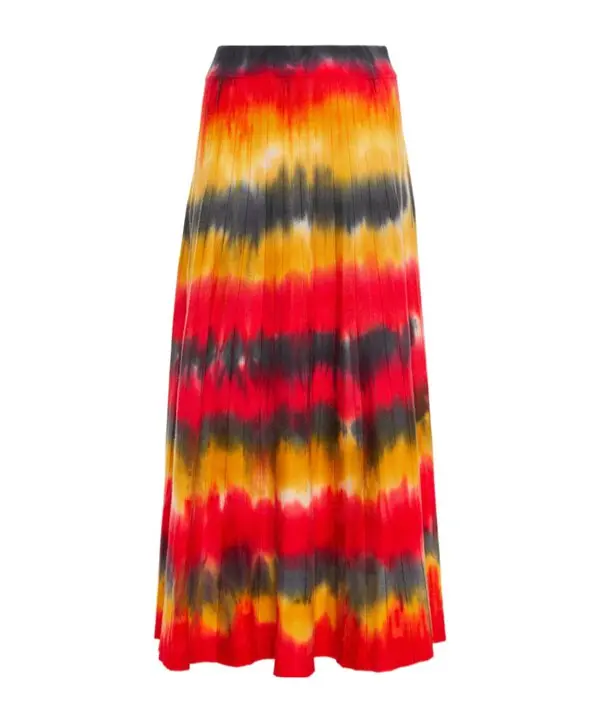 Gabriela Hearst Ella Tie-dye Cashmere And Silk Maxi Skirt - Red