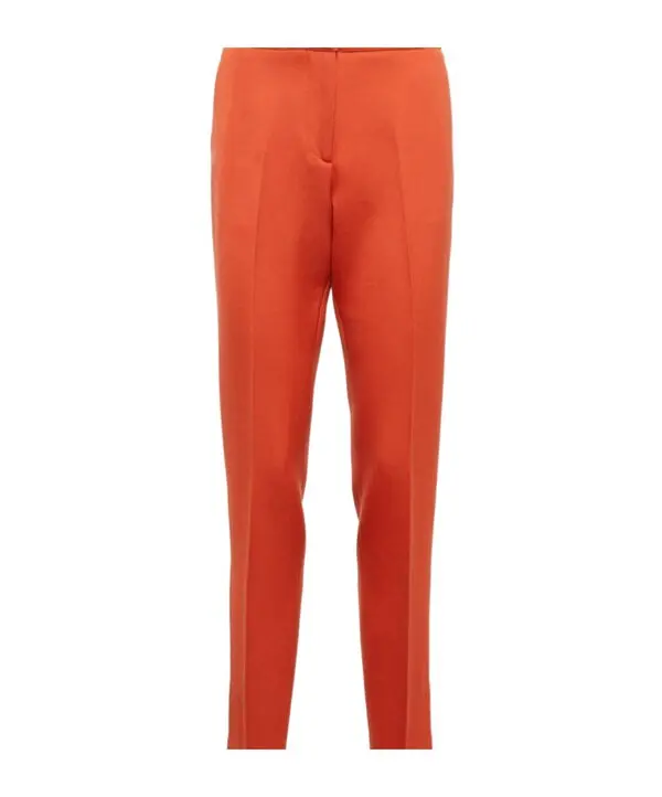 Gabriela Hearst Feather-embellished Sequined Straight-leg Trousers - Red