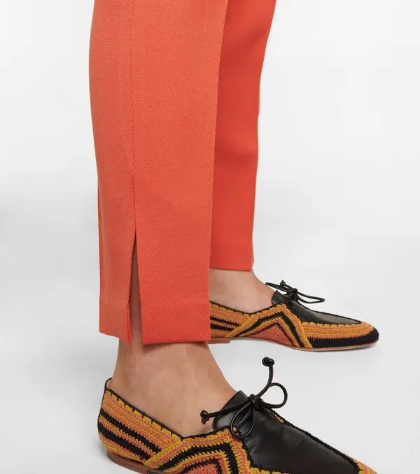 Gabriela Hearst Feather-embellished Sequined Straight-leg Trousers
