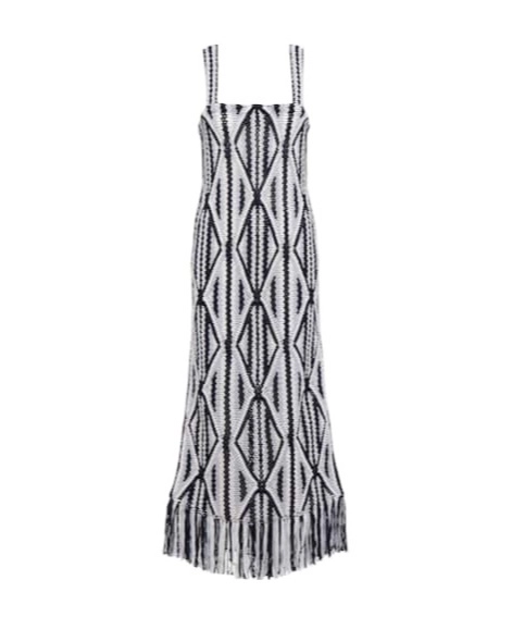 Gabriela Hearst Daria Tassel Knitted Wool Maxi Dress - Gray